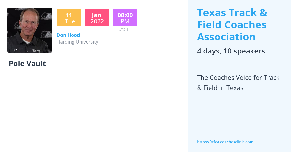 Don Hood - Texas Track & Field Coaches Association