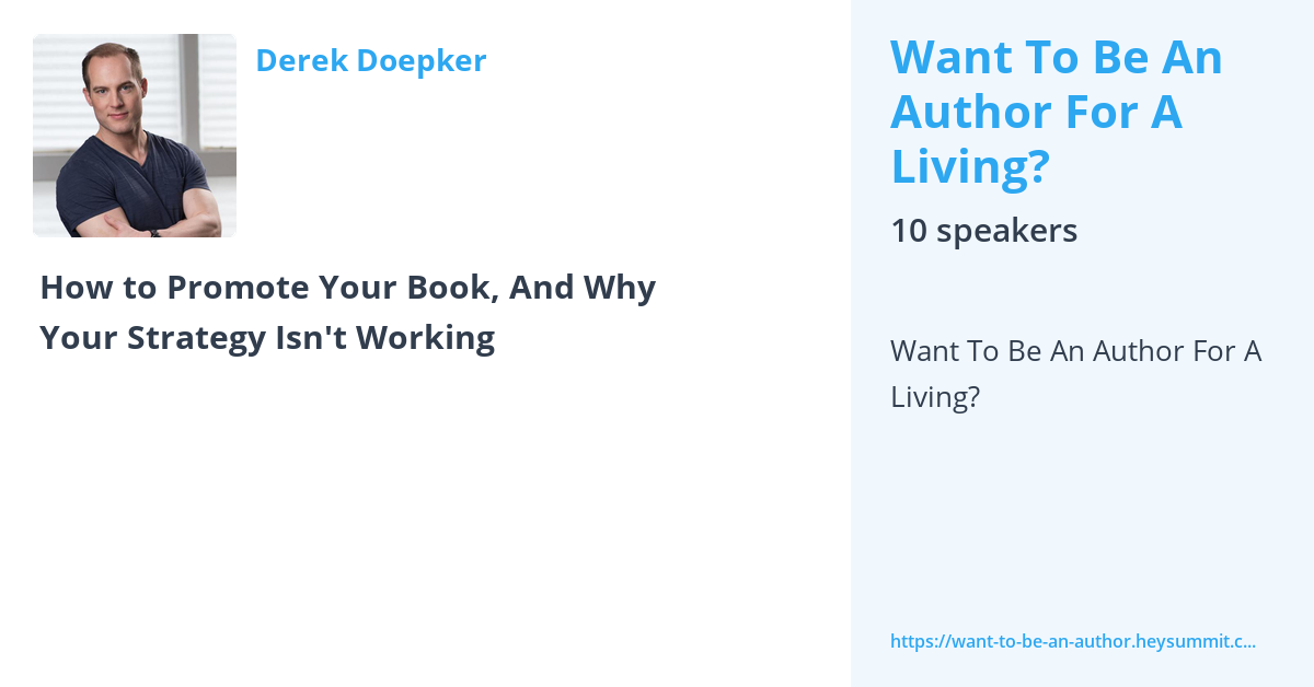 Derek Doepker - Want To Be An Author For A Living?