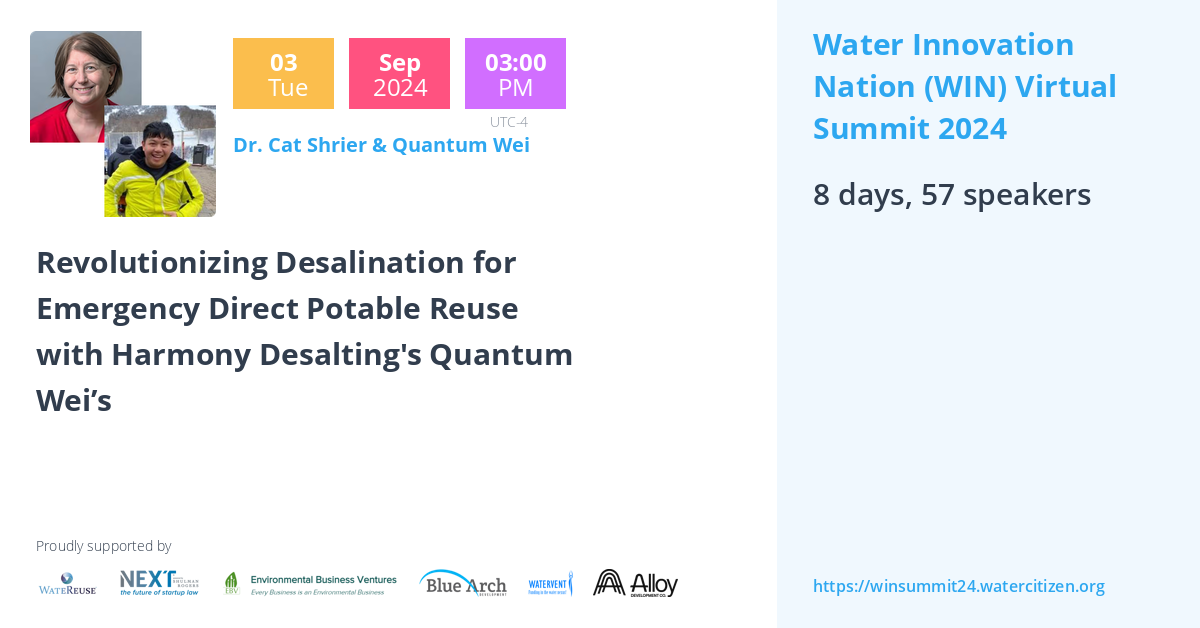 Quantum Wei - Water Innovation Nation (WIN) Virtual Summit 2024