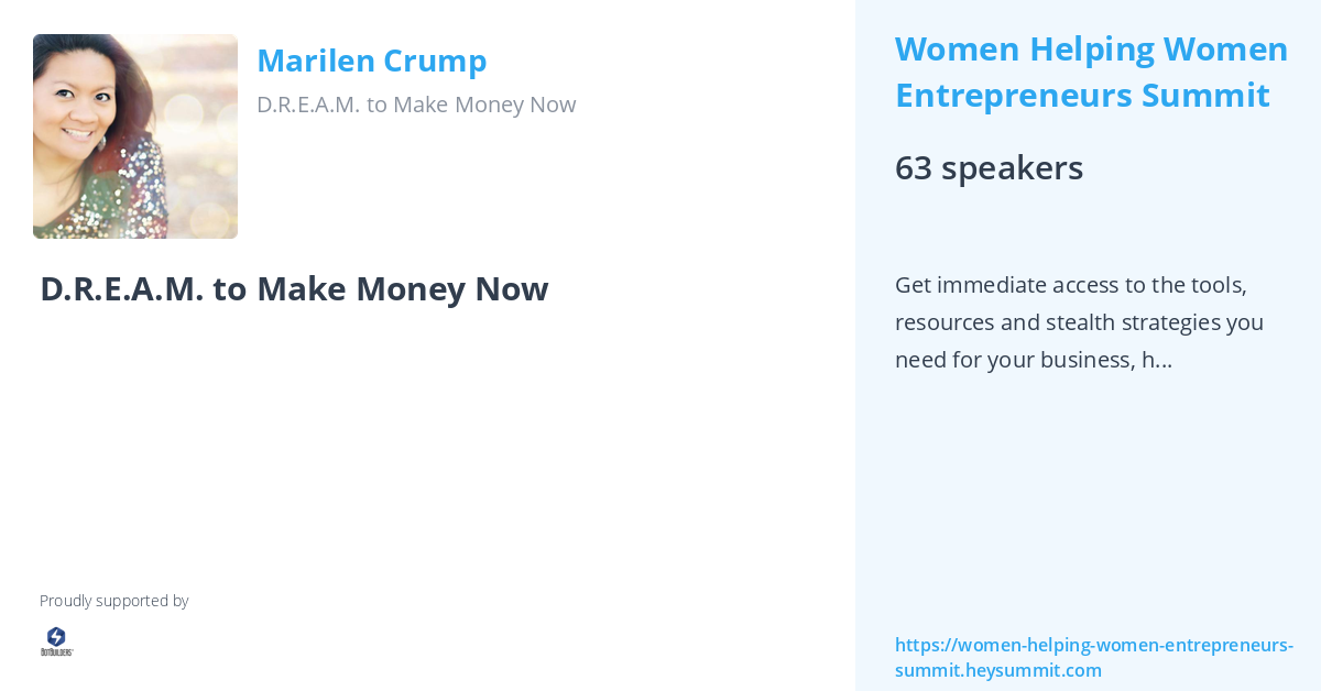 Marilen Crump - Women Helping Women Entrepreneurs Summit