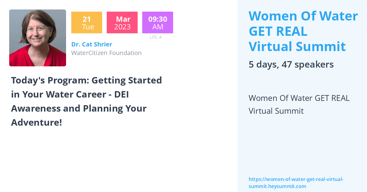 Today's Program: Getting Started in Your Water Career - DEI Awareness ...