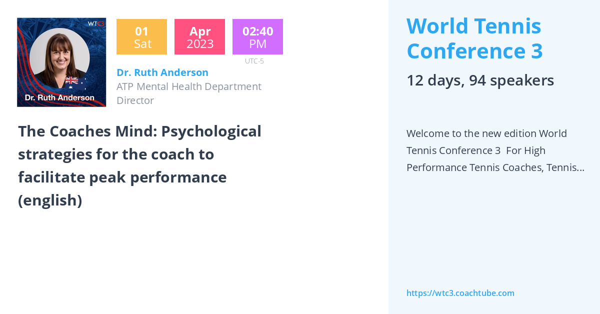 Dr. Ruth Anderson - World Tennis Conference 3